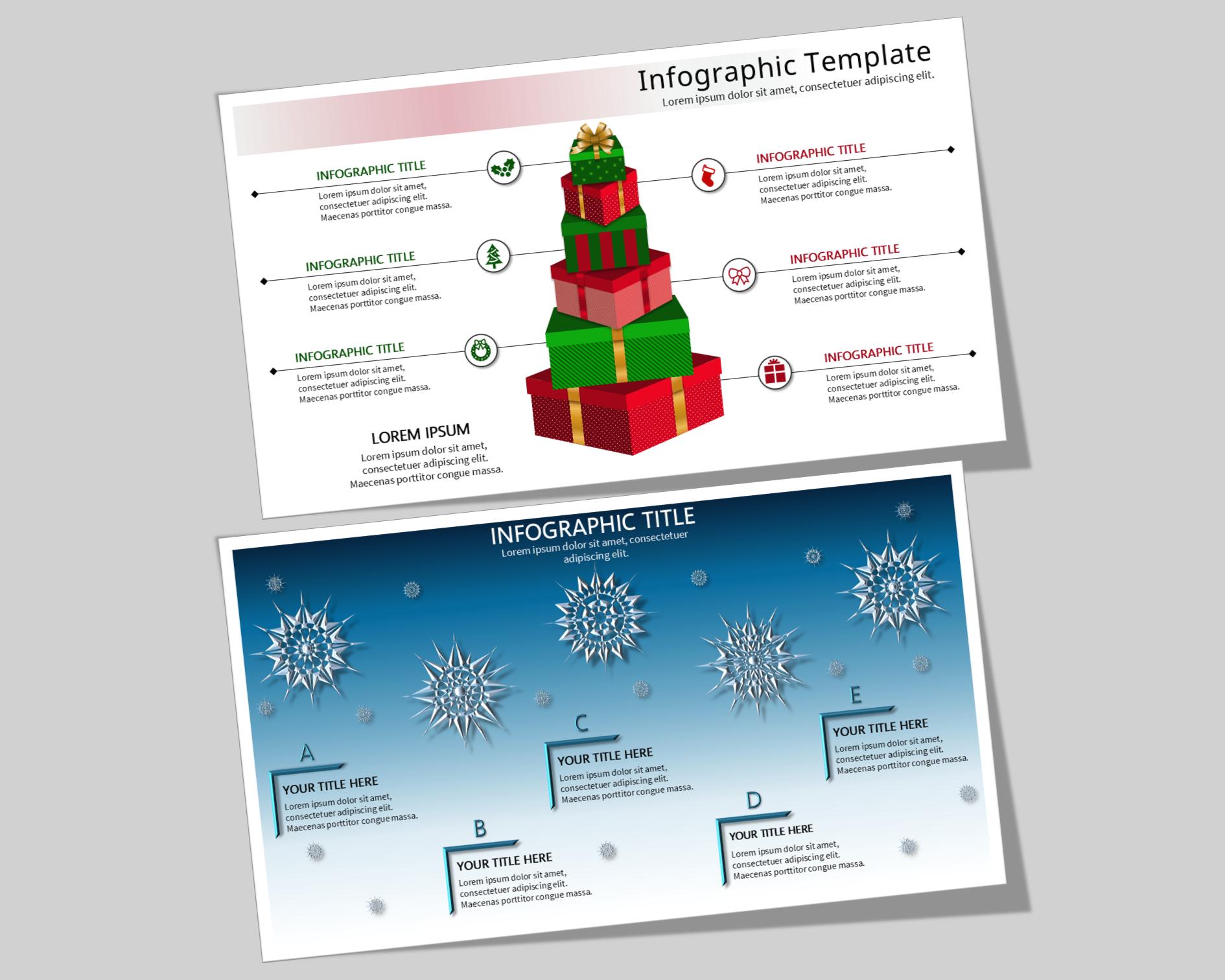 Christmas-themed Animated 3D Infographic Powerpoint Templates - Festive ...