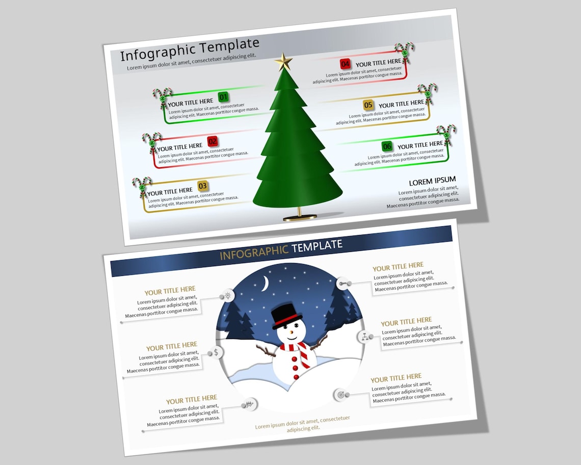 Christmas-themed Animated 3D Infographic Powerpoint Templates - Festive ...