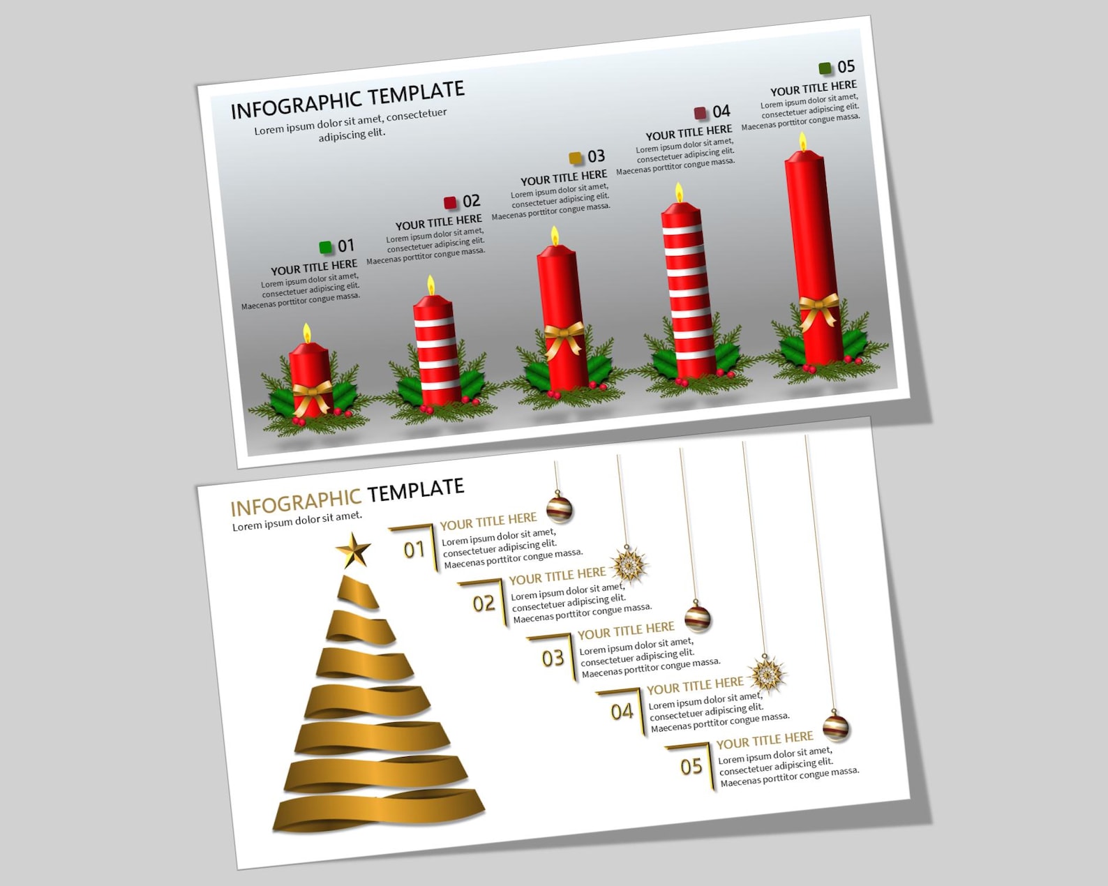 Christmas-themed Animated 3D Infographic Powerpoint Templates - Festive ...