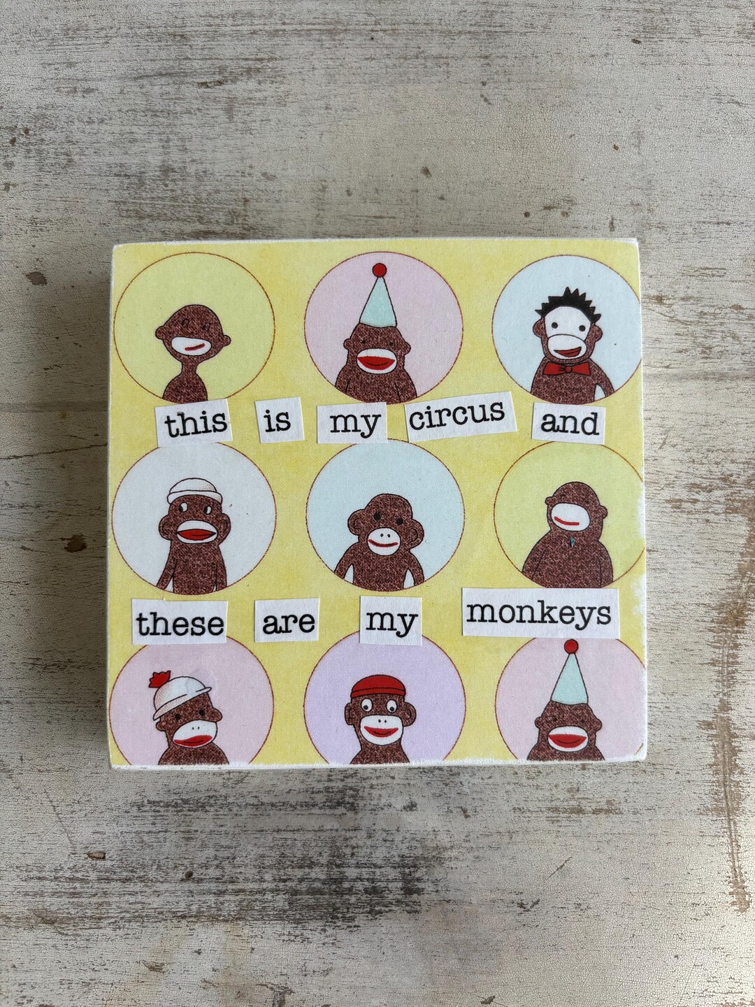 Funny Sock Monkeys Wooden Sign: Tiered Tray Decor, Mom Life Gift - Etsy