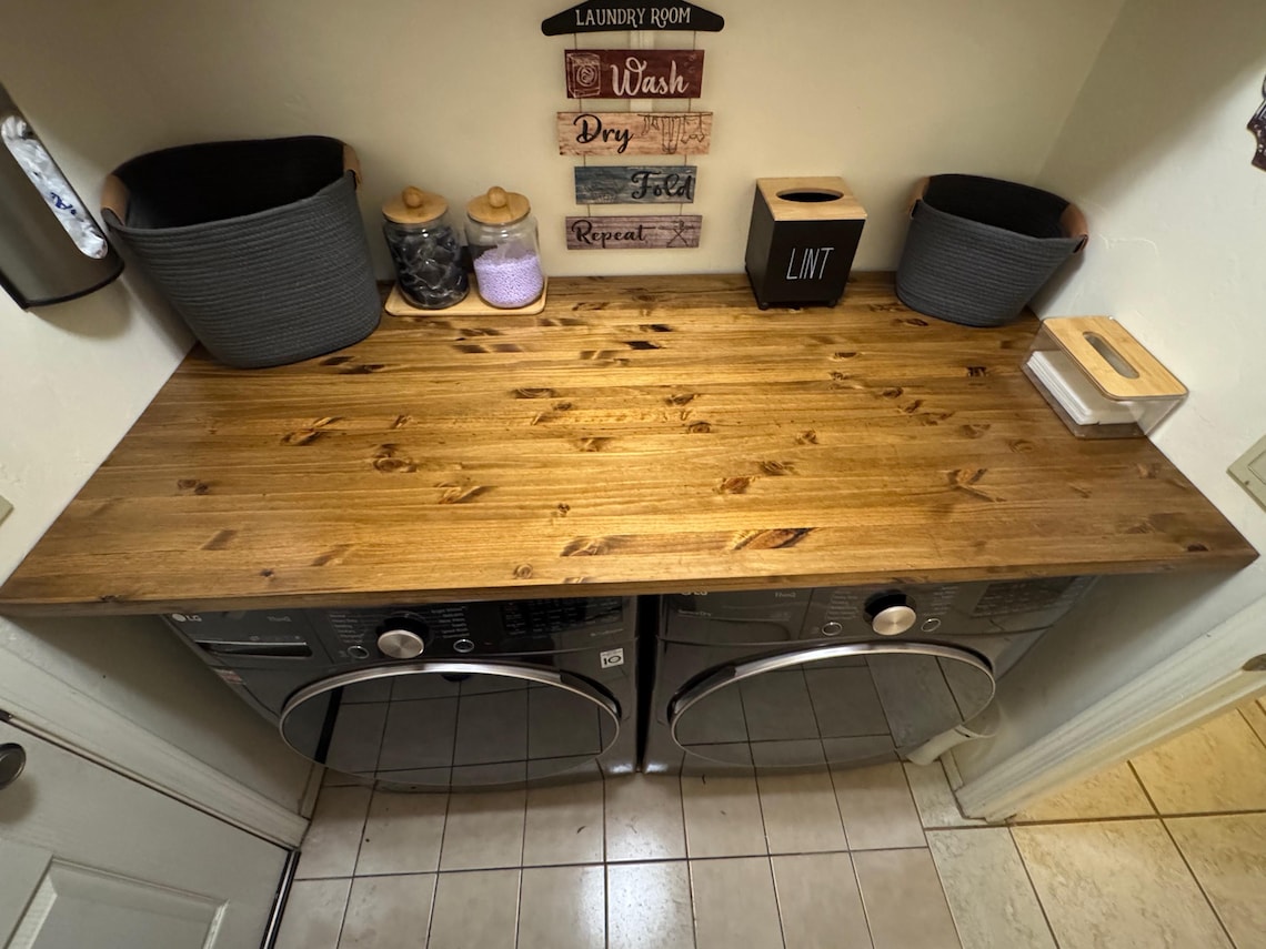 Wooden Washer and Dryer Top, Laundry Organization, Laundry Room ...