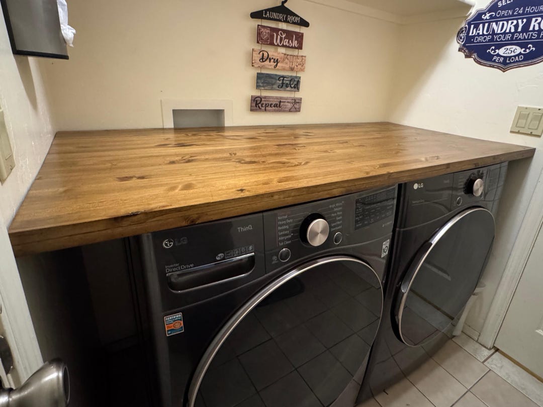 Wooden Washer and Dryer Top, Laundry Organization, Laundry Room ...