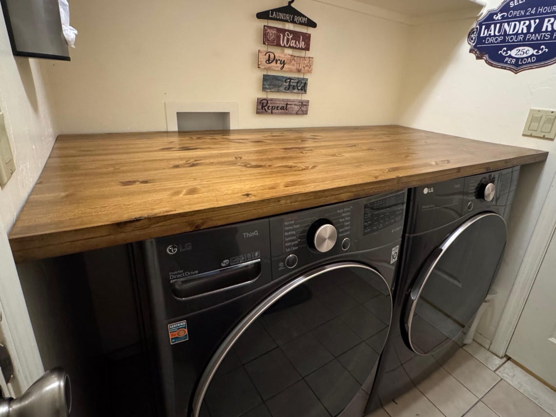 Wooden Washer and Dryer Top, Laundry Organization, Laundry Room ...