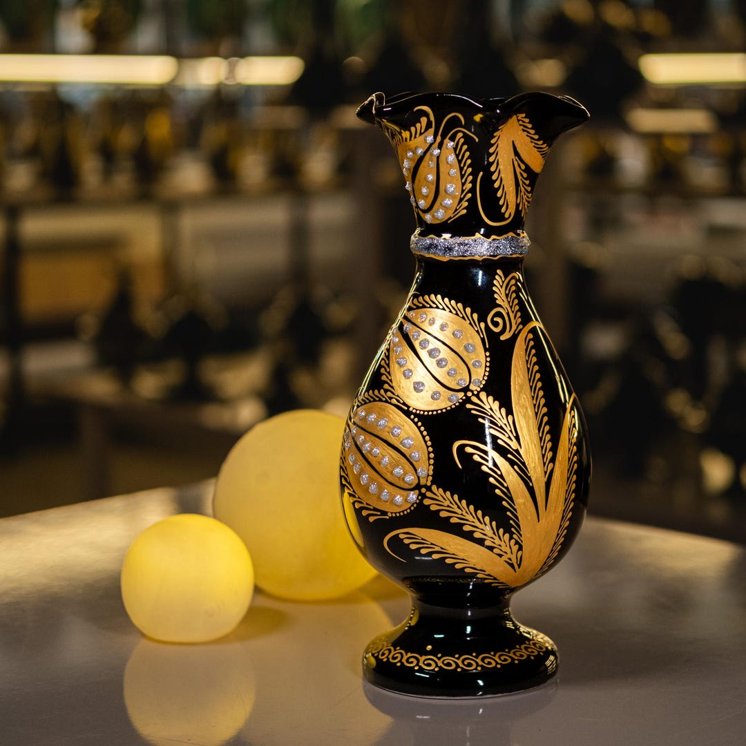 Unique Vase for Flover Vase Decor Elegant Black and Gold Vase Elegant ...