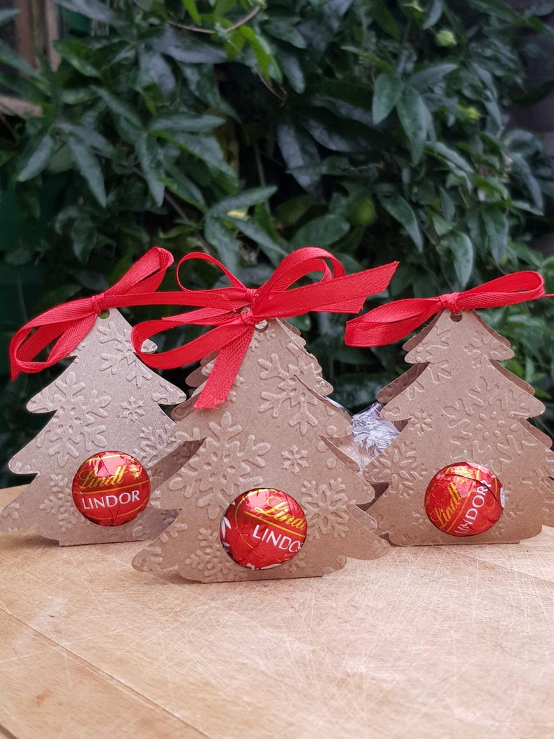 Natural Lindt Chocolate Christmas Tree Ornament Table Decoration ...