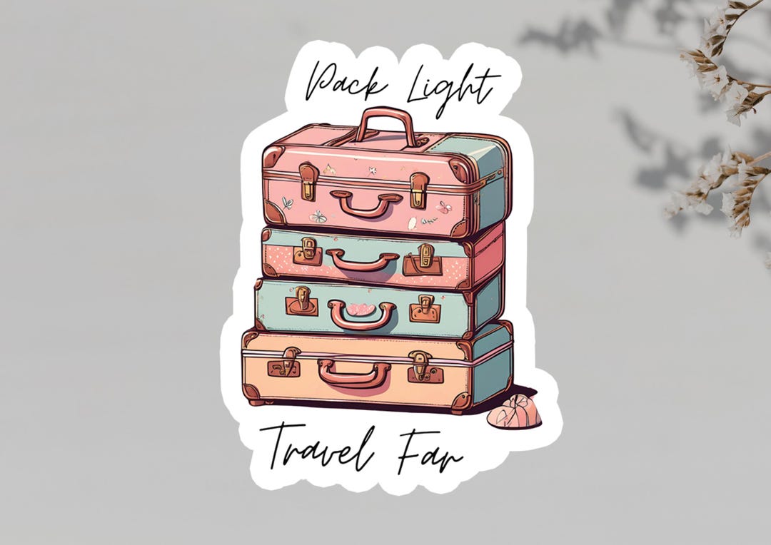 Kawaii Vintage Suitcase Sticker: Waterproof Vinyl Travel Decal - Etsy
