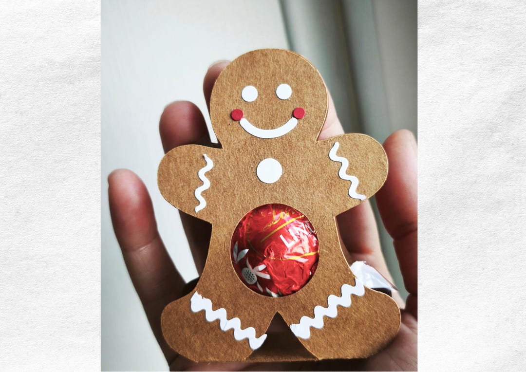 Christmas Gingerbread Man Chocolate Holder Kraft Paper Lindt Favour - Etsy