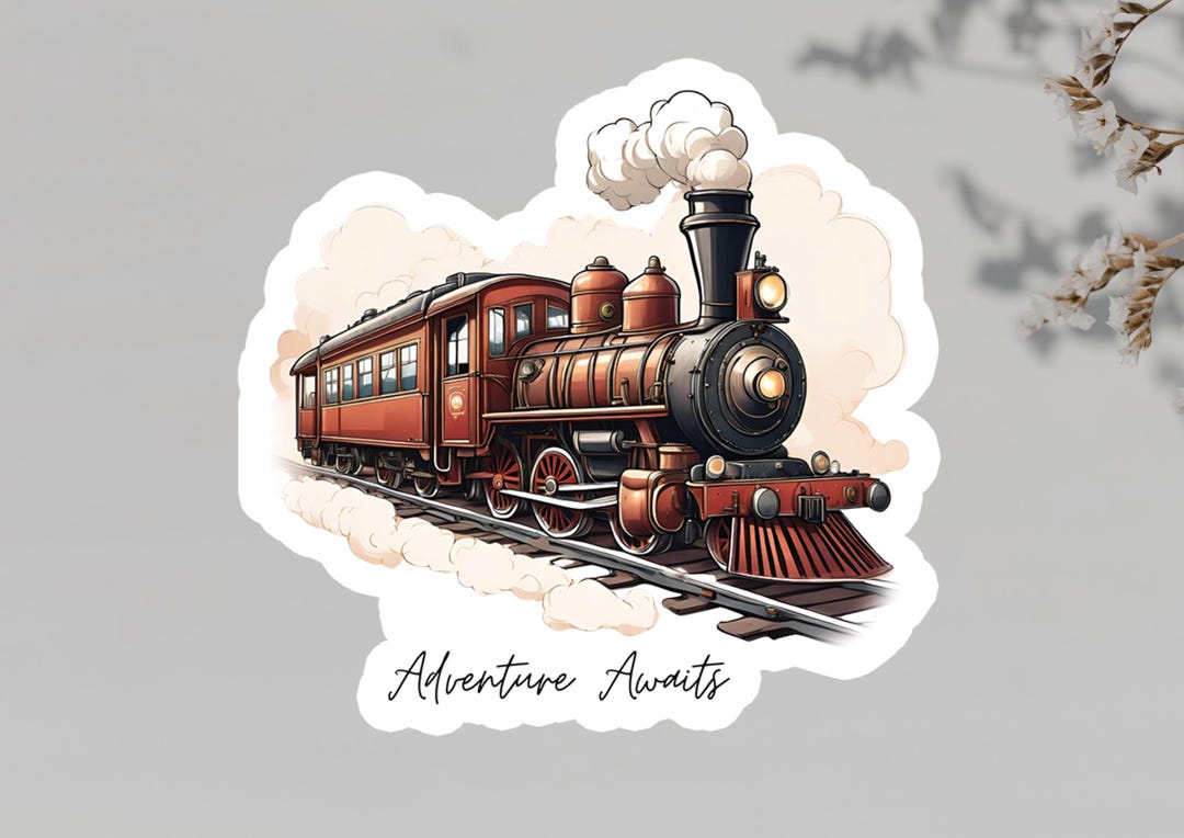 Kawaii Steam Train Sticker: Waterproof Vinyl Travel Decal - Etsy