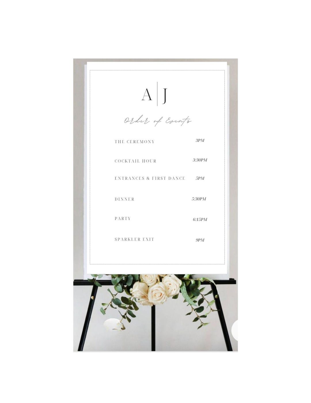 Modern & Elegant Order of Events Signage - Etsy
