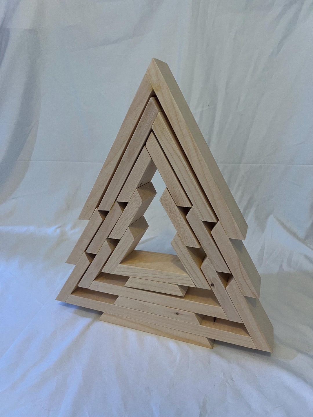 Hand Crafted Holiday Wooden Tree Set of 3 - Etsy