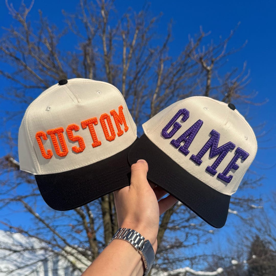 3D Puff Text Hat, 3D Puff Chain Embroidery Snapback - Etsy