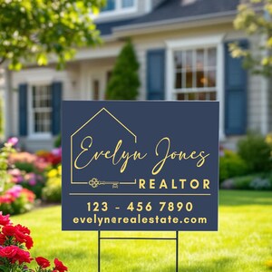Realtor Name Advertisement Sign, Custom Plastic Yard Sign, Open House ...