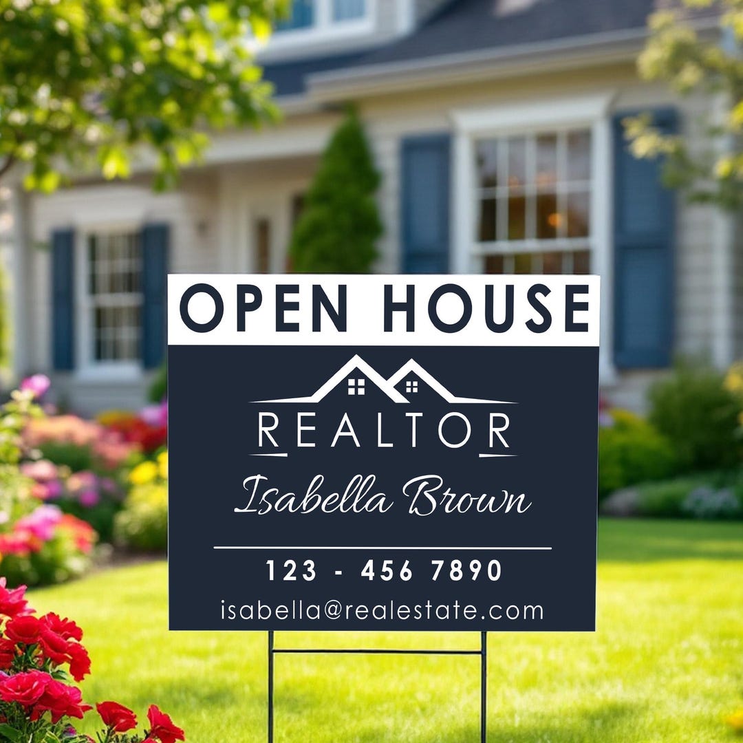 Personalized Open House Sign, Realtor Marketing Sign, Customized ...