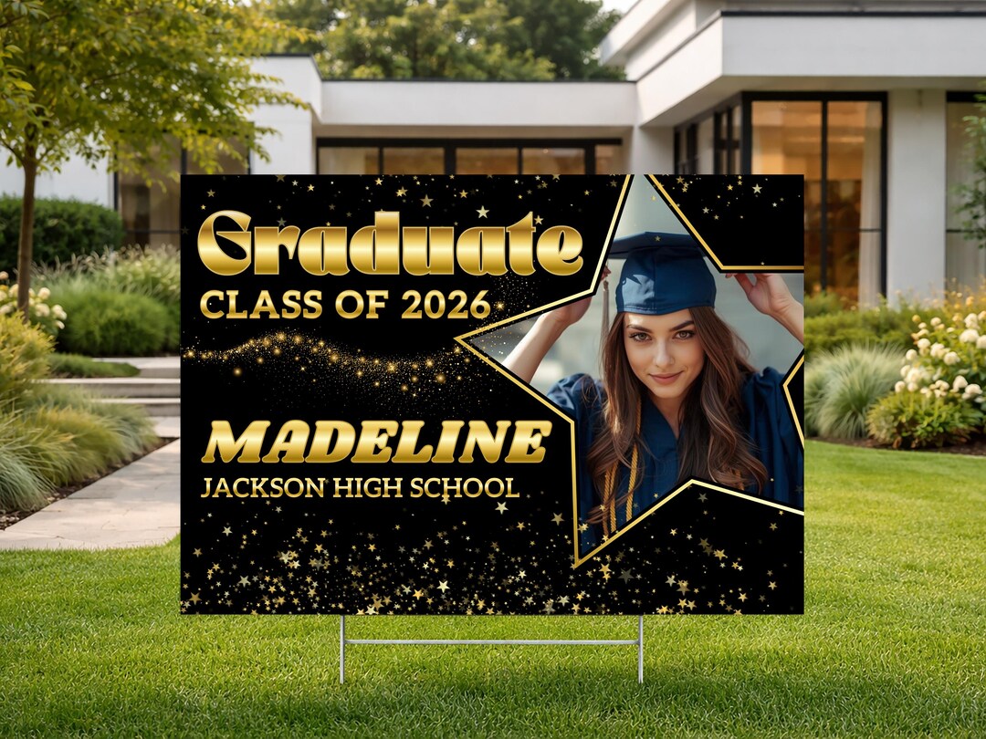 Graduate Class of 2026 Yard Sign, Unique Plastic Graduate Sign, Custom ...