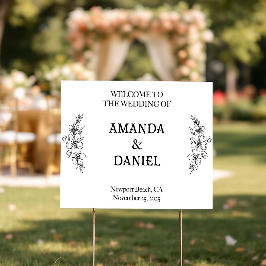 Welcome to the Wedding Yard Sign, Personalized Wedding Yard Sign ...