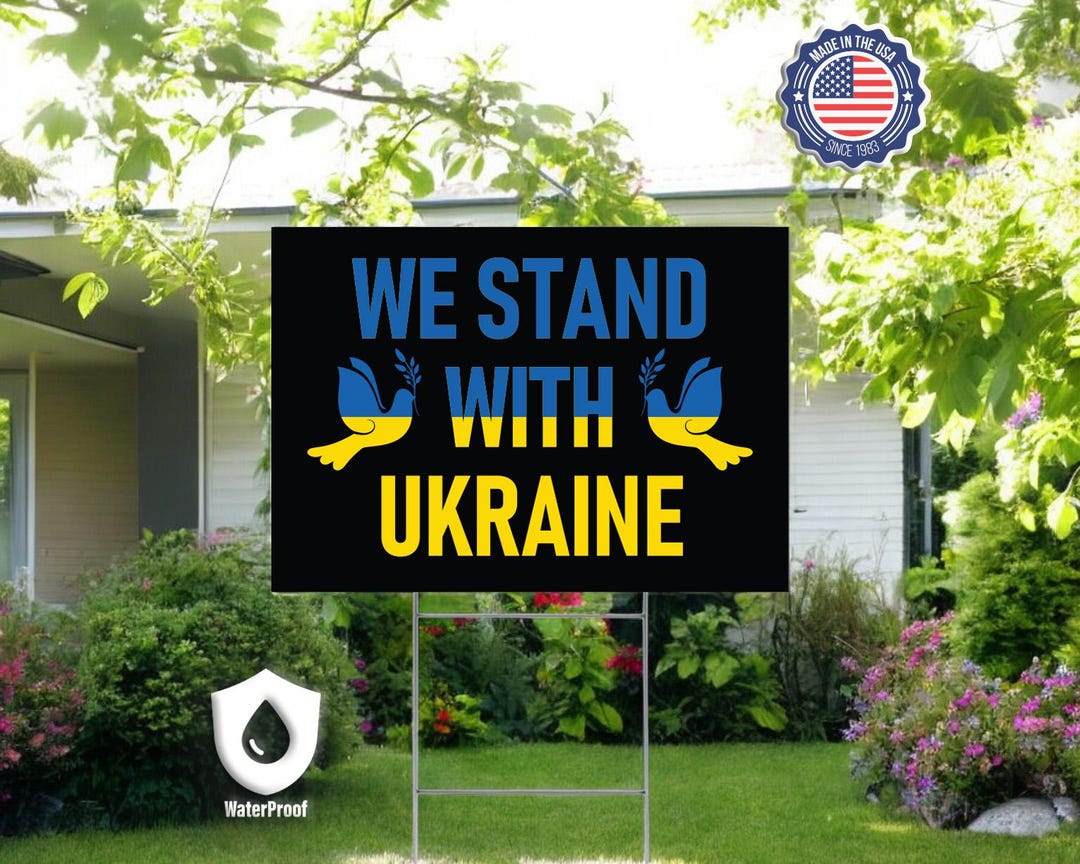 Weatherproof Ukraine Sign, Ukrainian Yard Sign, Ukraine Flag Lawn Decor ...