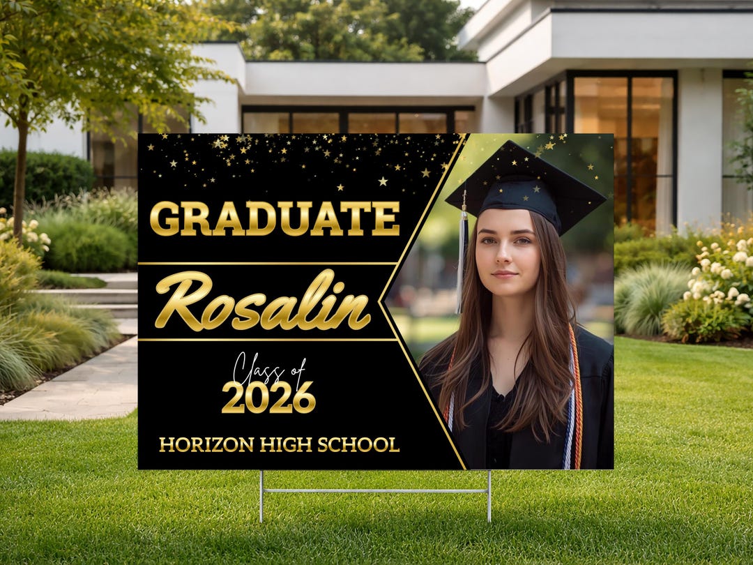 Graduation Yard Sign, Personalized Class of 2026 Sign, Custom Name ...