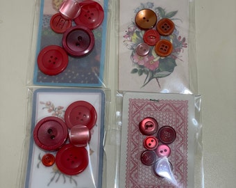 Set of 5 Vintage Small Red Buttons 2 Hole Plastic - Etsy