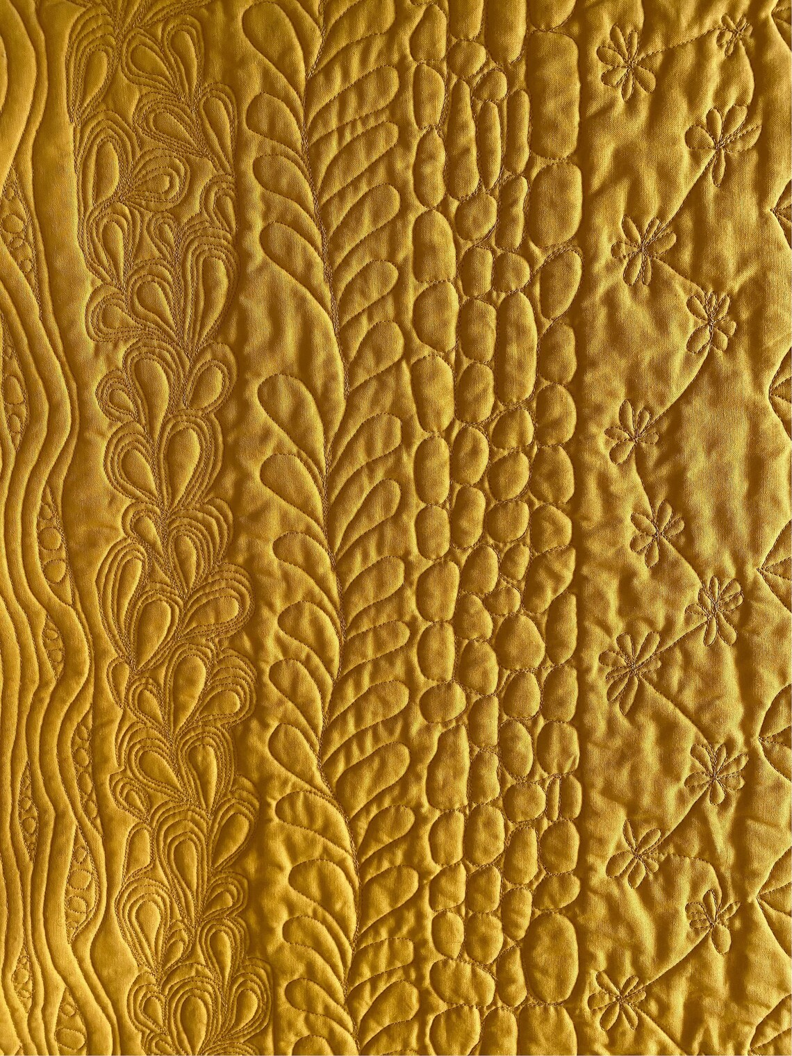 Gold and Yellow Flowered Baby Free Motion Quilt - Etsy