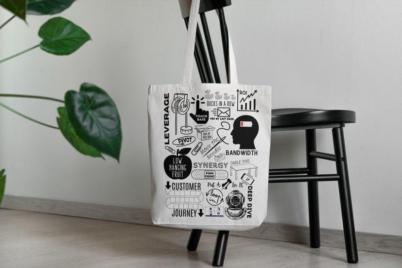 Snarky Corporate Buzzword Tote Bag, Funny Office Gift, Sarcastic Work ...