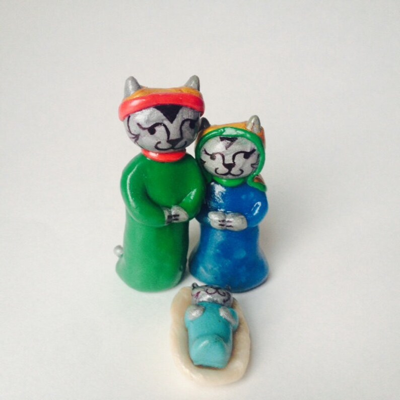 Cat Nativity Set - Etsy