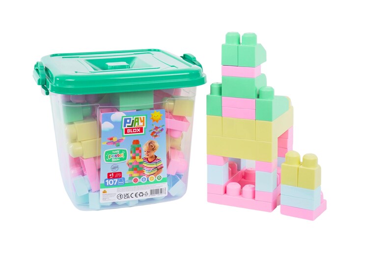Pastel Building Blocks for Kids: 107-piece Play Set - Etsy
