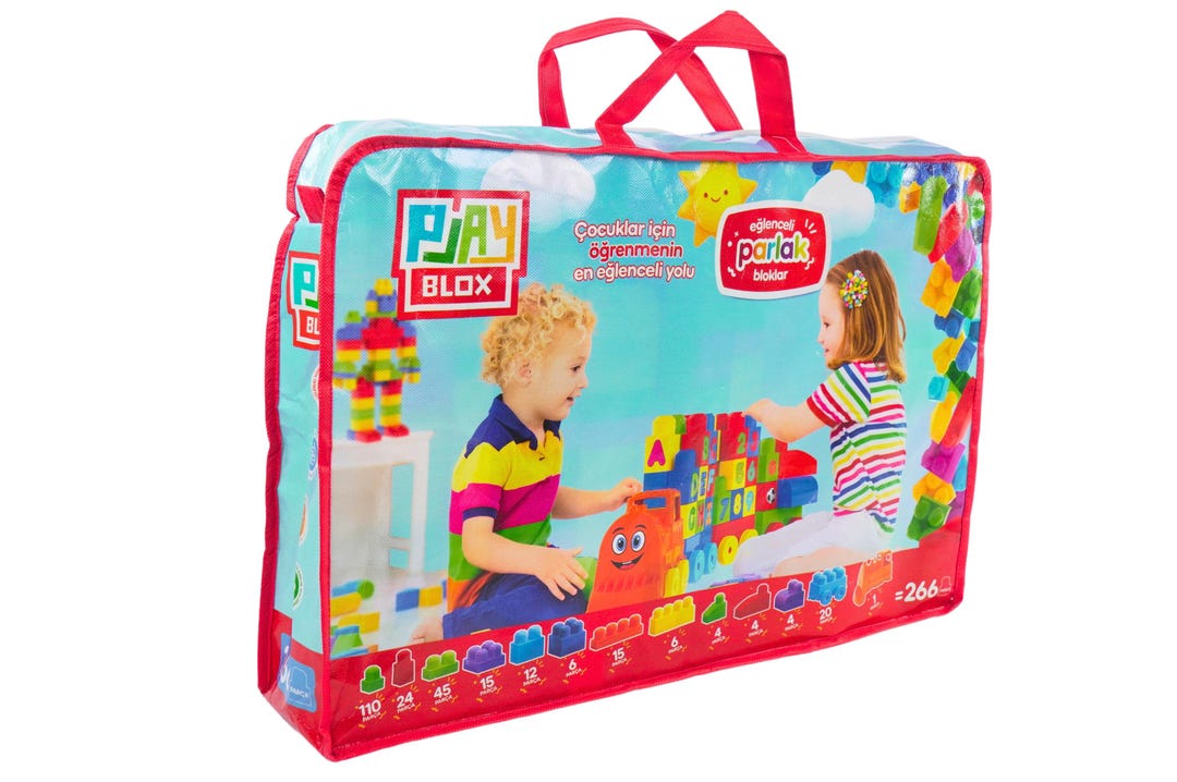 Play Blox Shiny Building Blocks for Kids 266 PCS Bag of Vibrant Play ...