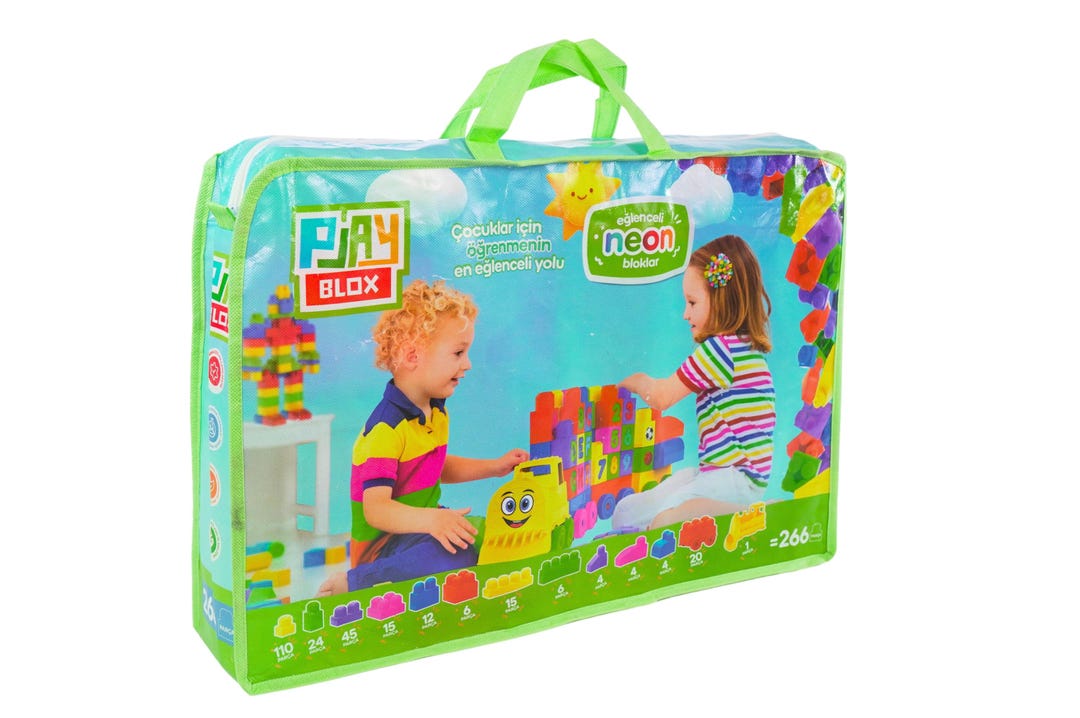 Play Blox Neon Building Blocks for Kids 266 PCS Bag of Bright Play ...