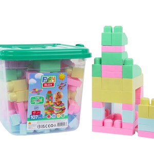 Pastel Building Blocks for Kids: 107-piece Play Set - Etsy