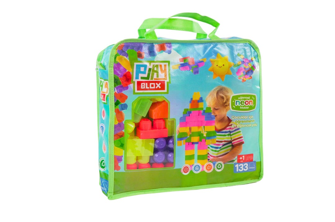 Play Blox Neon Building Blocks for Kids 133 PCS Bag of Vibrant Play ...