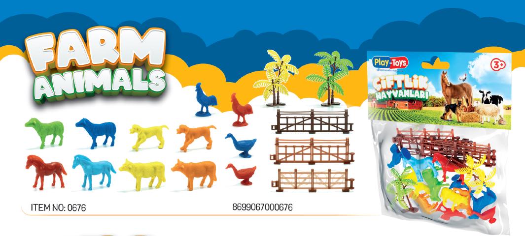 Farm Animal Pack - 10 Farm Animal Figures With 2 Trees | Farm Playset ...