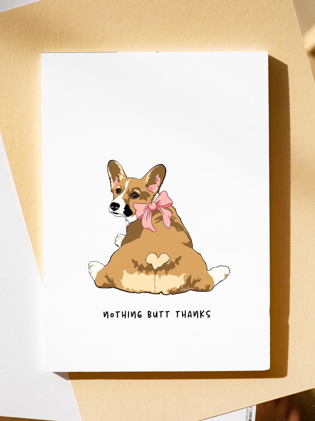 Printable Thank You Card - Corgi Butt, Cute Dog, Digital Download ...