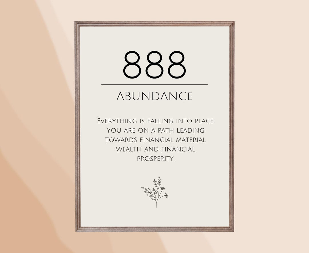 Angel Number Printable, 888, Angel Numbers, Manifestation Print ...