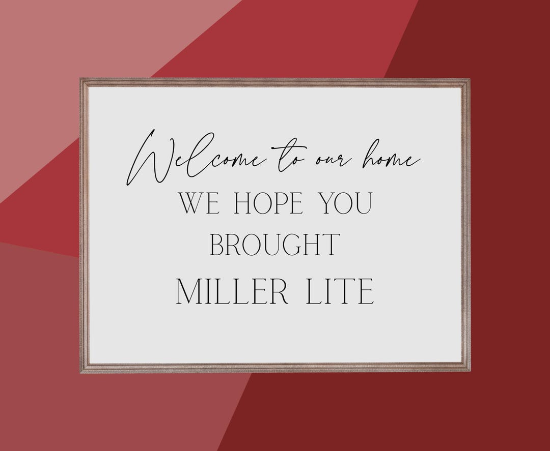Miller Lite Home Sign: Bar Decor Printable (PDF) - Etsy