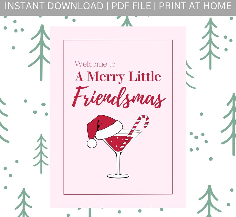 Merry Little Friendsmas Print, Friendsmas PDF, Christmas Party ...