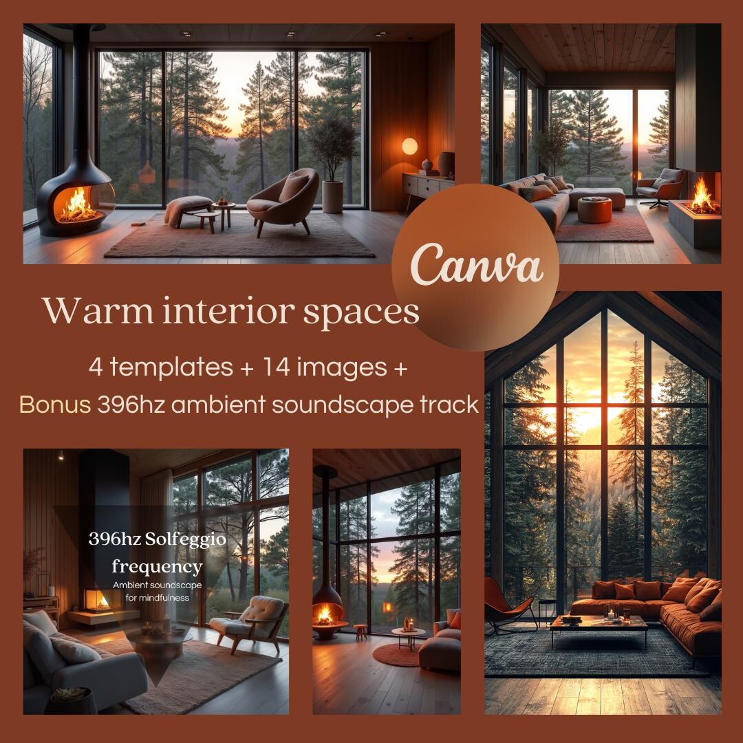 Warm Interior Spaces Social Media Templates - Etsy