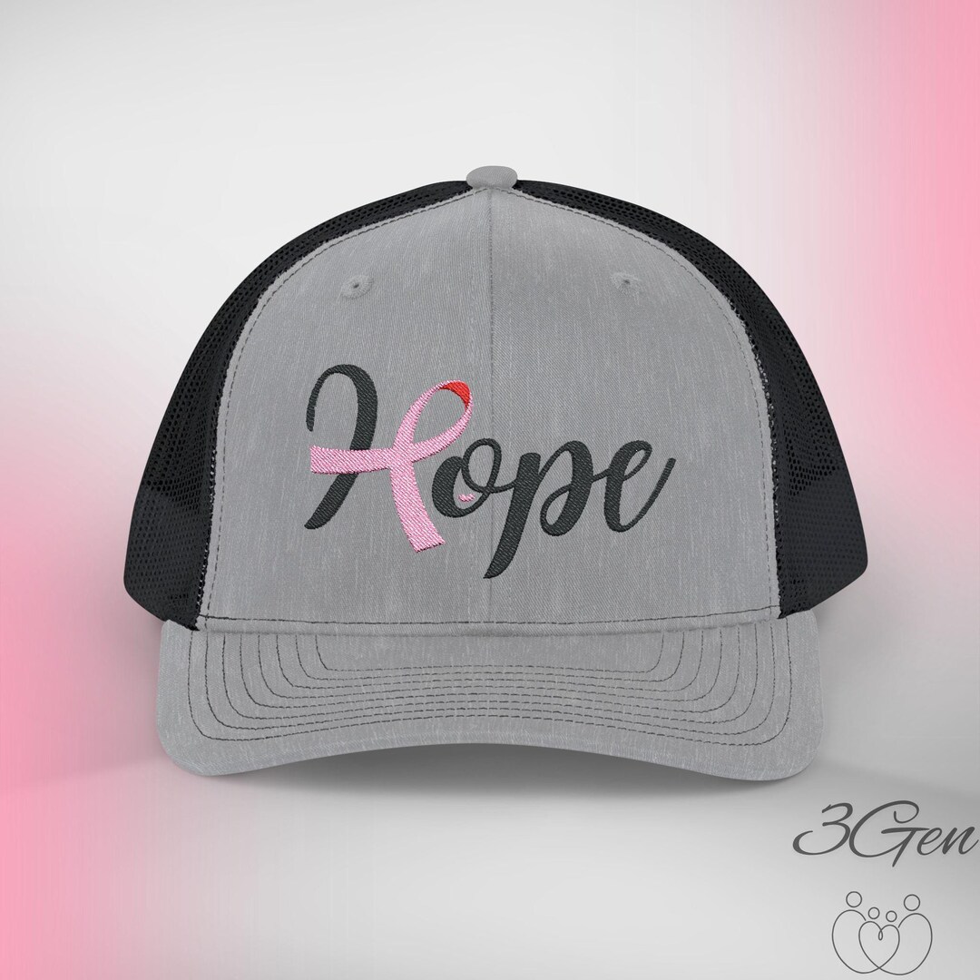 Pink Ribbon Hope Breast Cancer Awareness Snapback Trucker Cap, Hat for ...