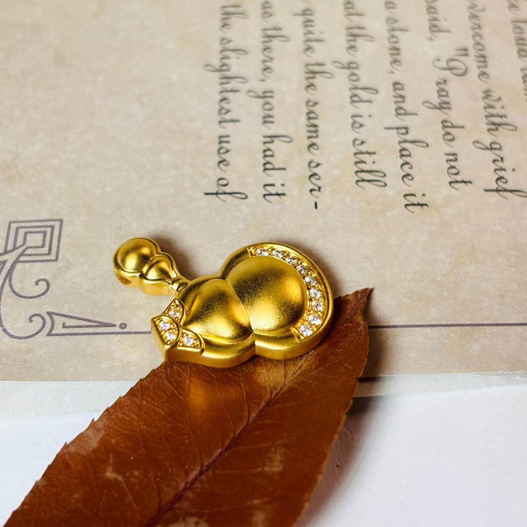 Vintage 999 Solid Gold Gourd Charms: DIY Pure Gold Pendant for Bracelet ...