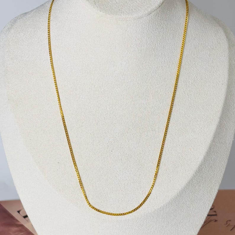 24K Real Gold Necklace: Wealth Chain Jewelry, 1.7mm Width, 6.5-7.6g. - Etsy