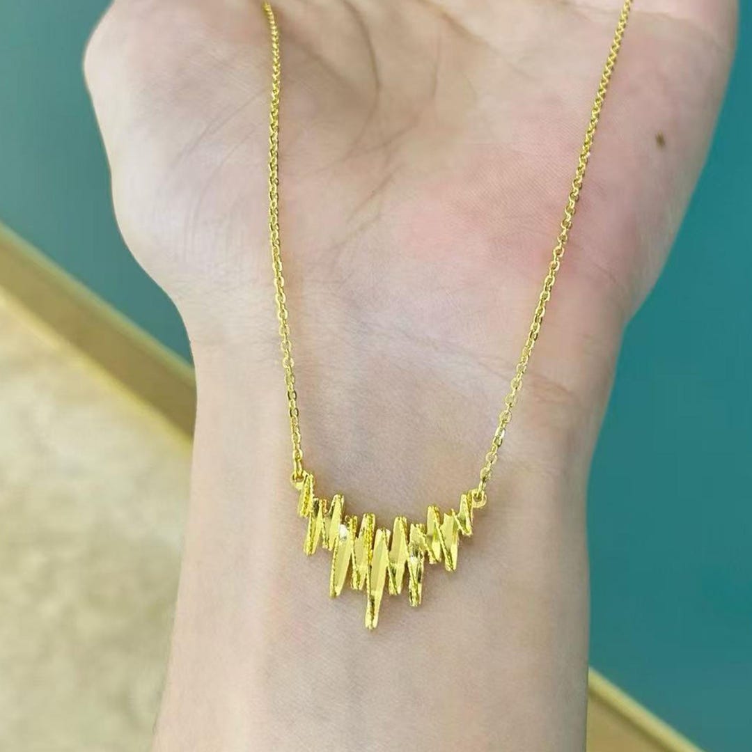 Ladies' Musical Note Yellow Gold Necklace: 999gold Material, Holiday ...