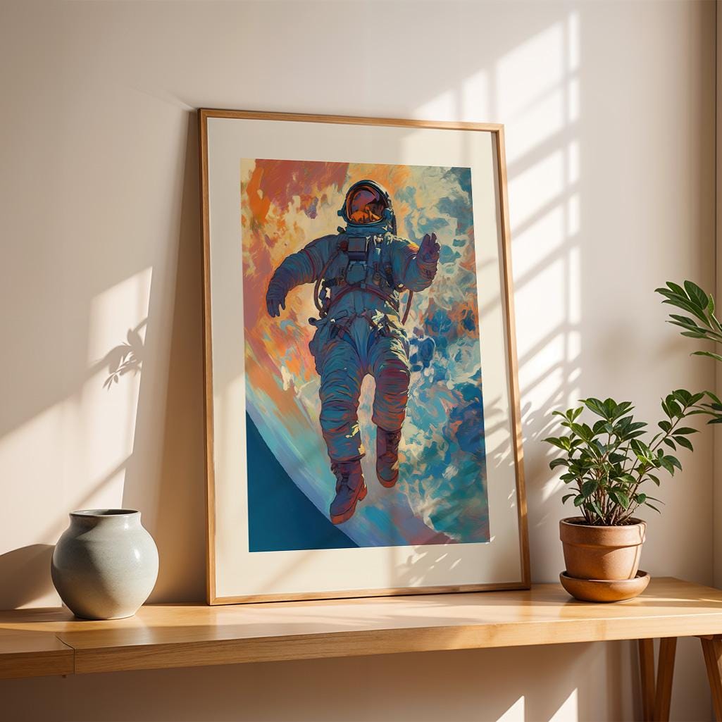 Astronaut Poster: Space Walker - Etsy