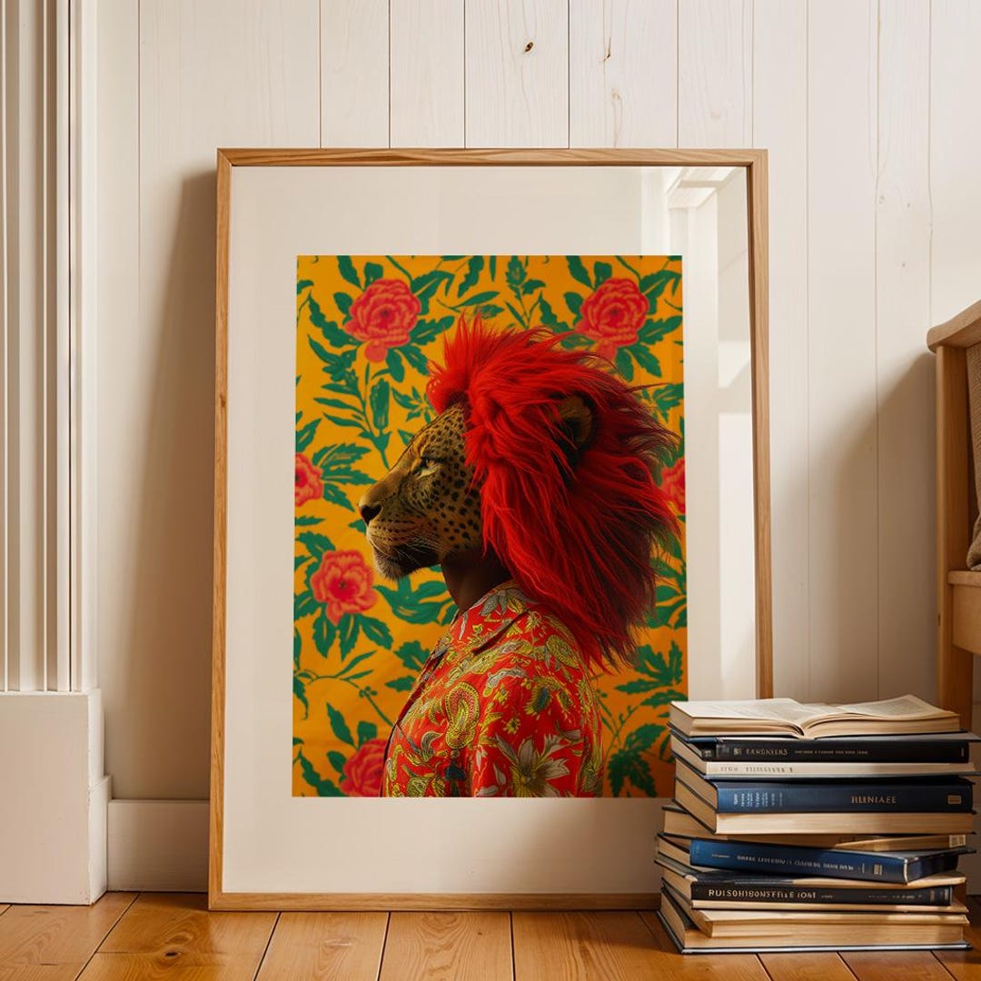 Lion Poster: the King of Colors - Etsy