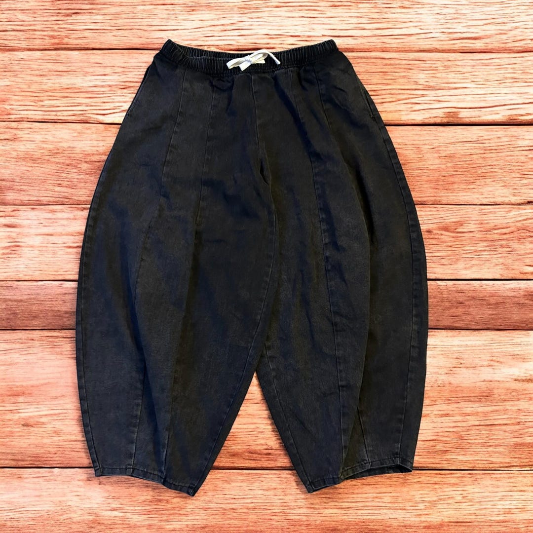 Incredible Super Baggy Wide Leg Balloon Fit Jeans in Washed Black. All ...