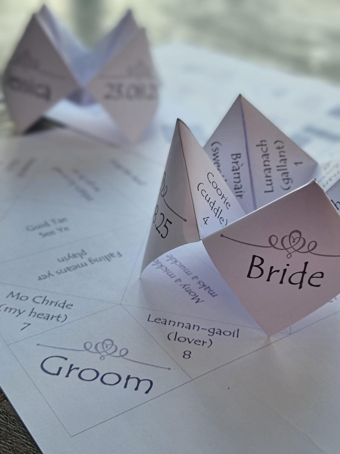Personalised Scottish-inspired Paper Wedding Fortune Teller - Etsy