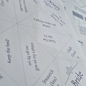 Personalised Scottish-inspired Paper Wedding Fortune Teller - Etsy