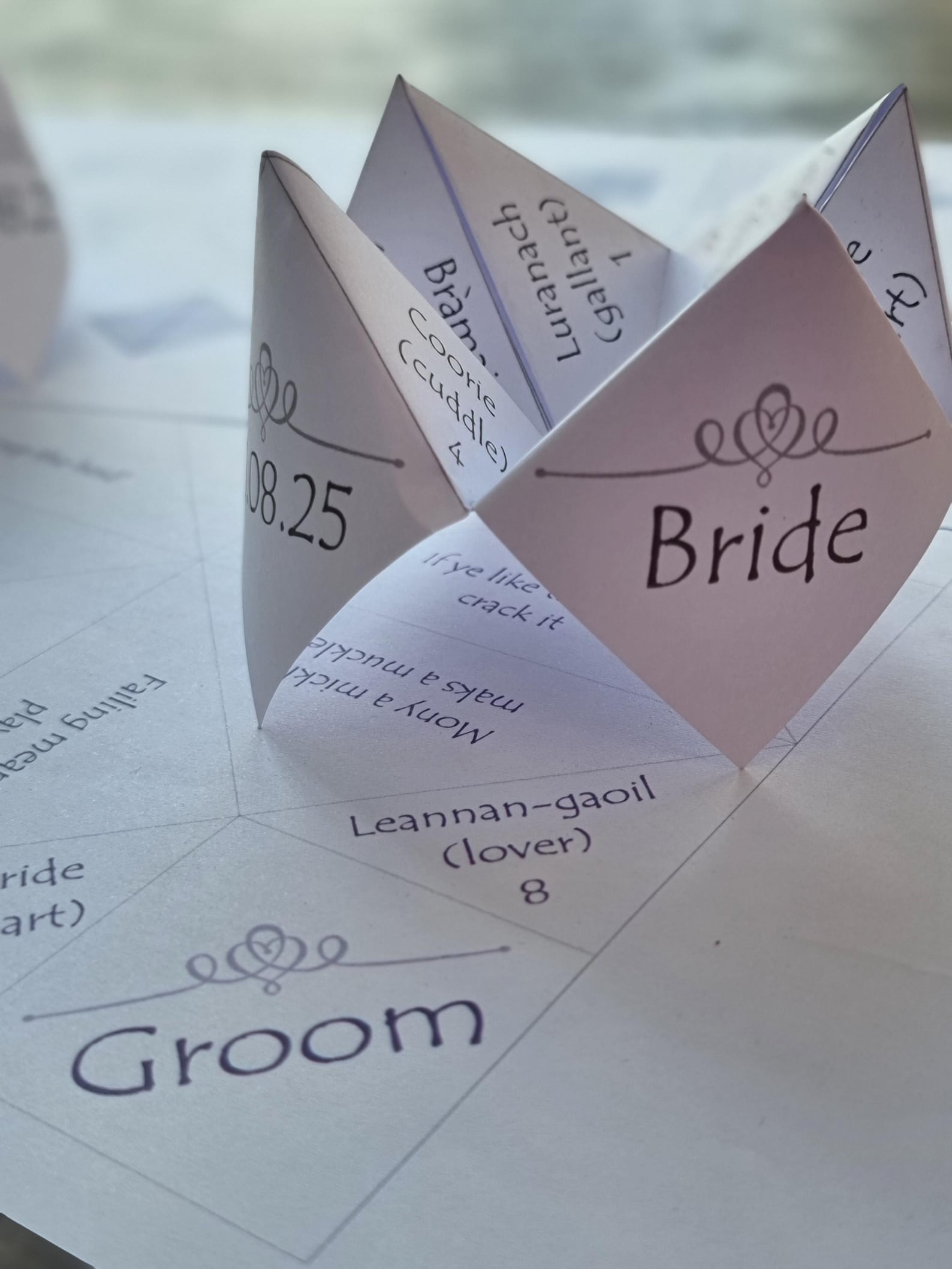 Personalised Scottish-inspired Paper Wedding Fortune Teller - Etsy