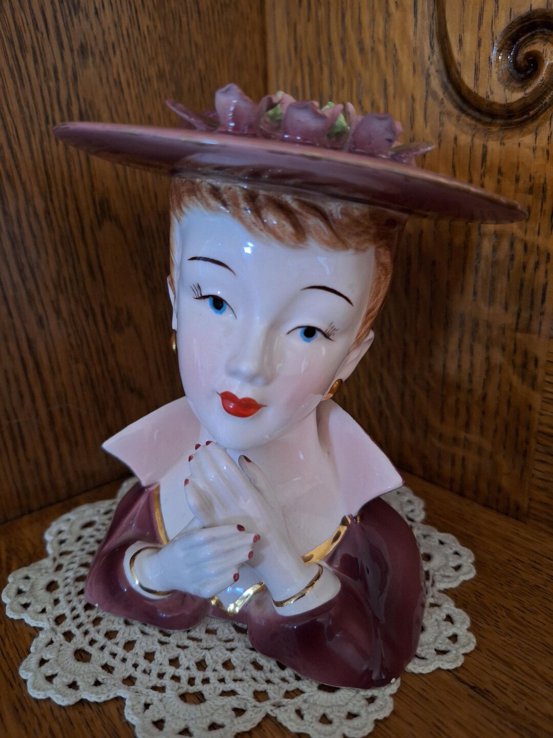 Vintage Lefton Lady Head Vase/planter 5 1/2" Tall #70565 - Etsy