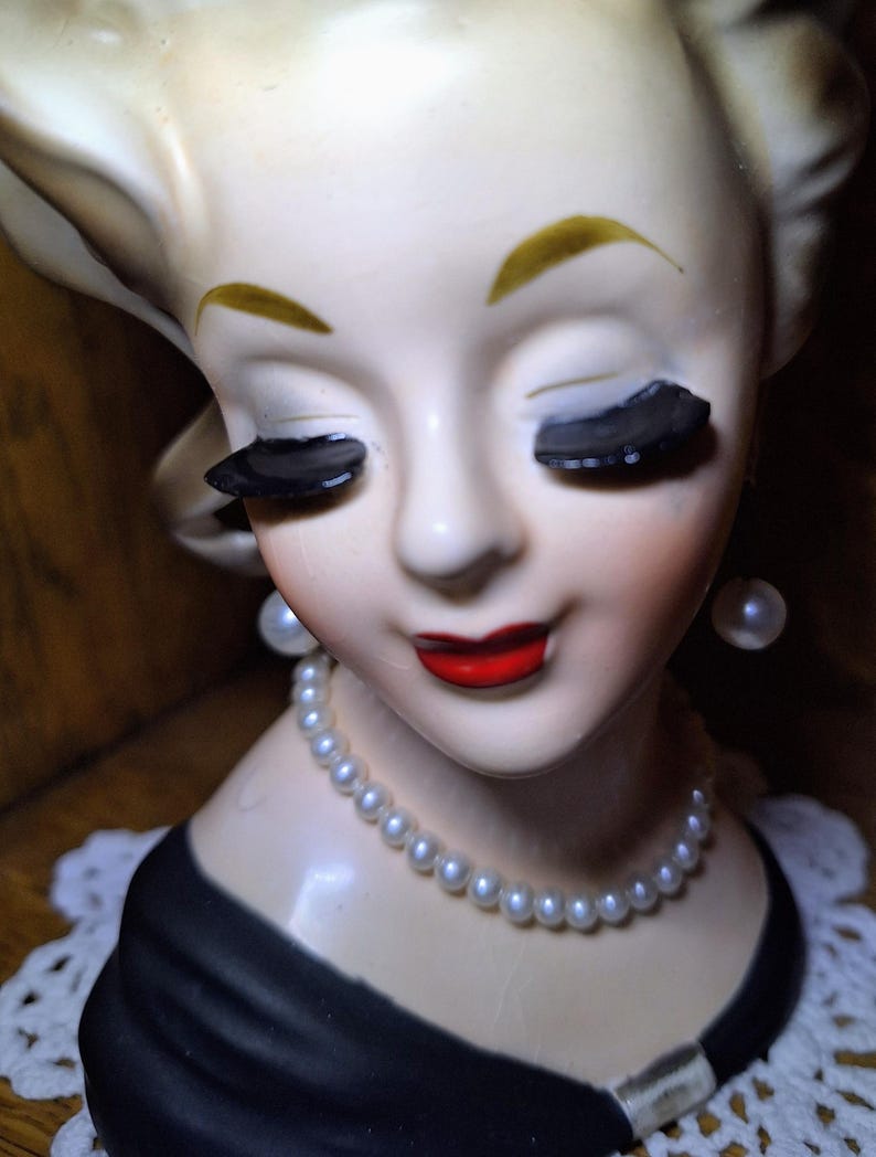 Vintage Inarco Lady Head Vase E-1062 6 1/4" Tall 1962 - Etsy