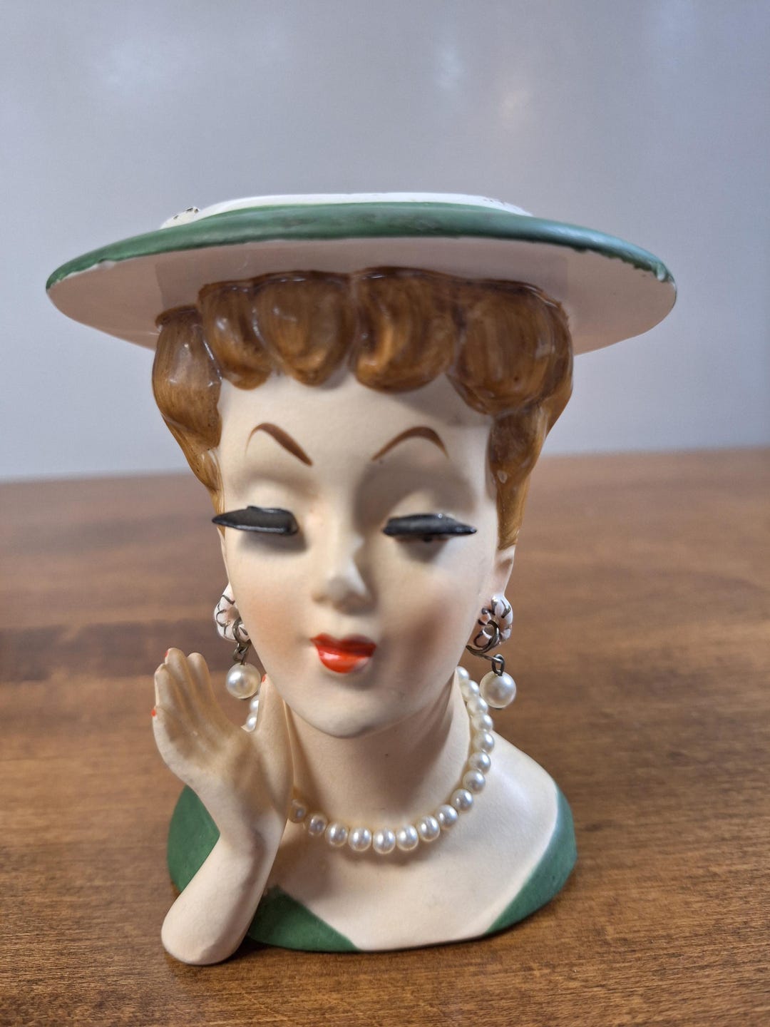 Vintage Lady Head Vase Lee Ward 5 Tall - Etsy