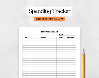 Monthly Budget Spending Tracker, Printable Finance Tracker Budget ...